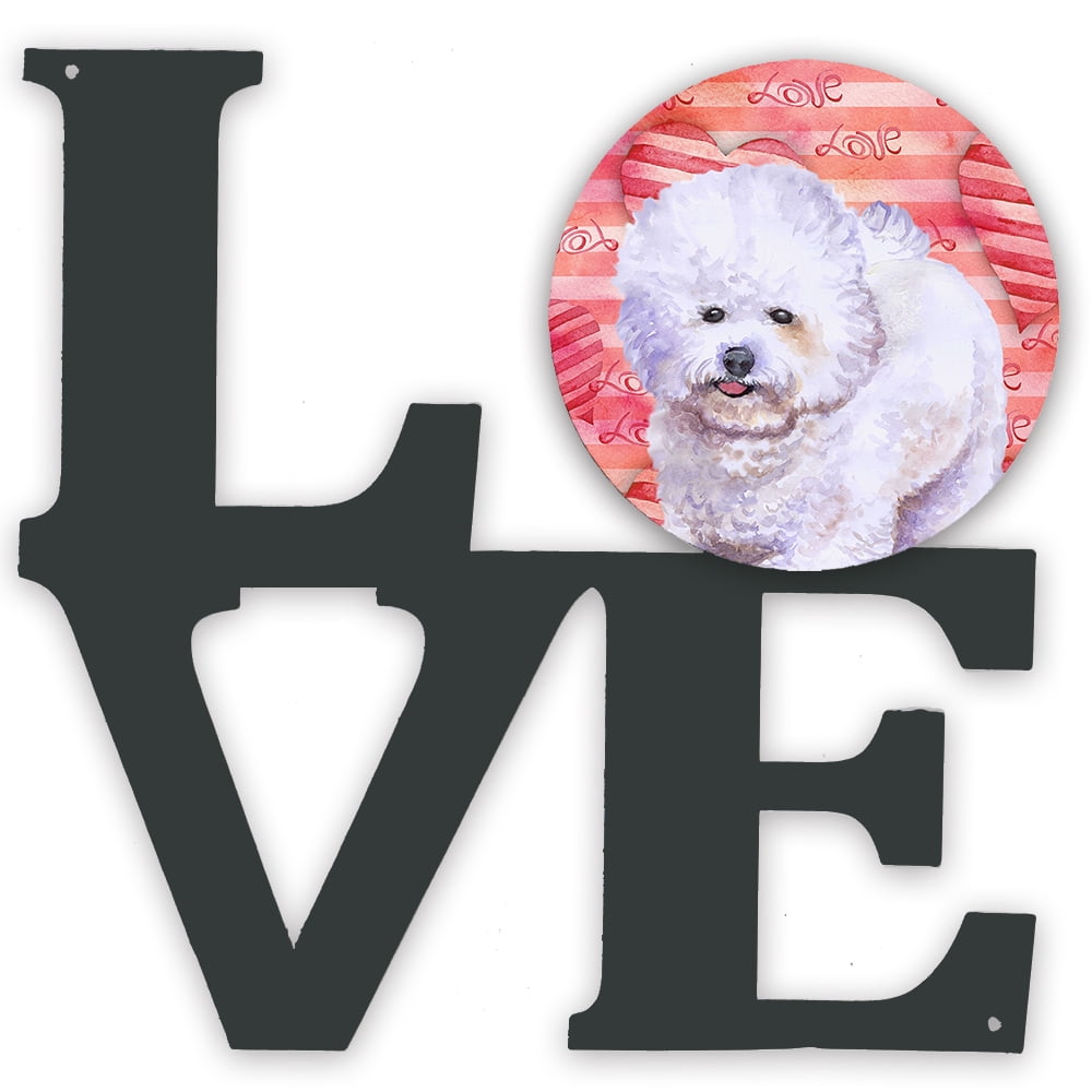 Bichon Frise Love Metal Wall Artwork LOVE Red - Walmart.com