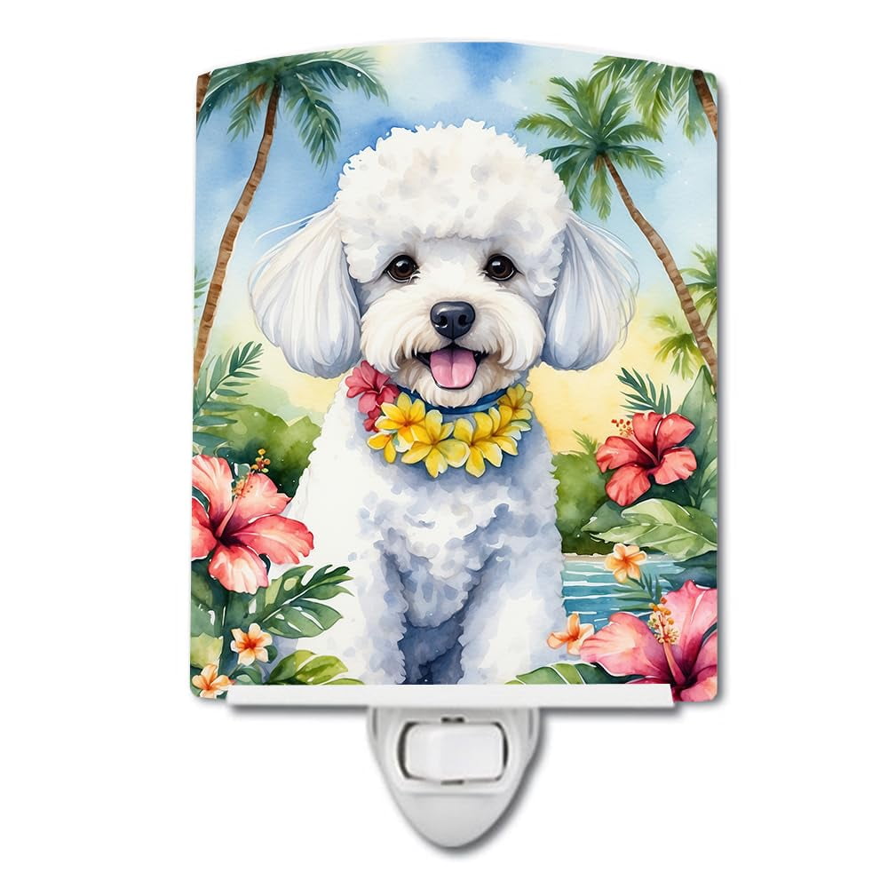 Bichon Frise Luau Ceramic Night Light 4 in x 6 in - Walmart.com