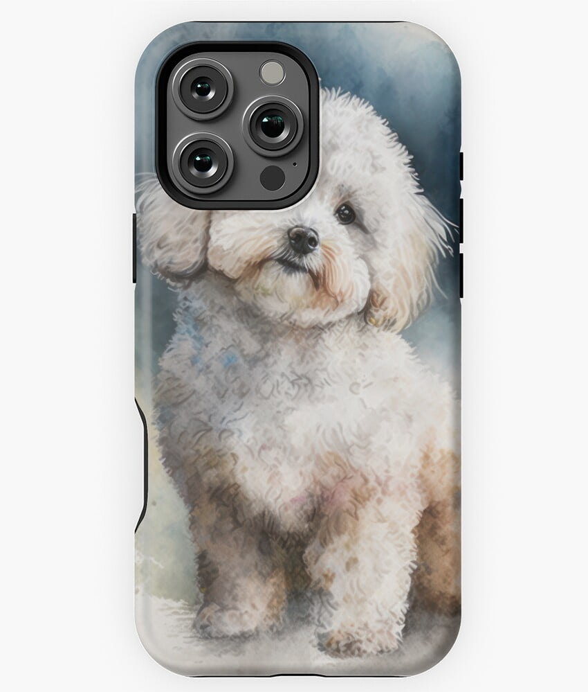 Bichon Frise Watercolour Painting Phone Case for iPhone 16 15 14 13 12 ...