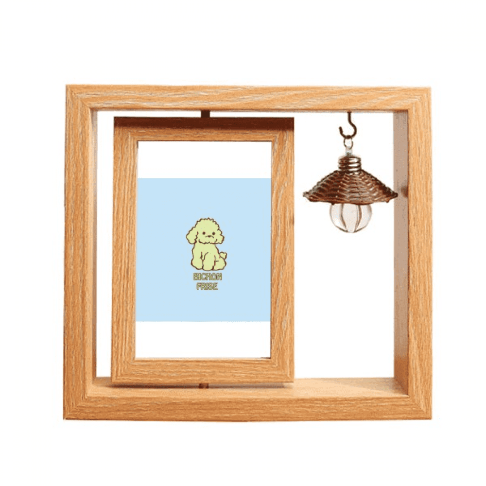 Bichon Hair Pet Breeding Art Deco Fashion Wooden Rotating Picture Photo ...