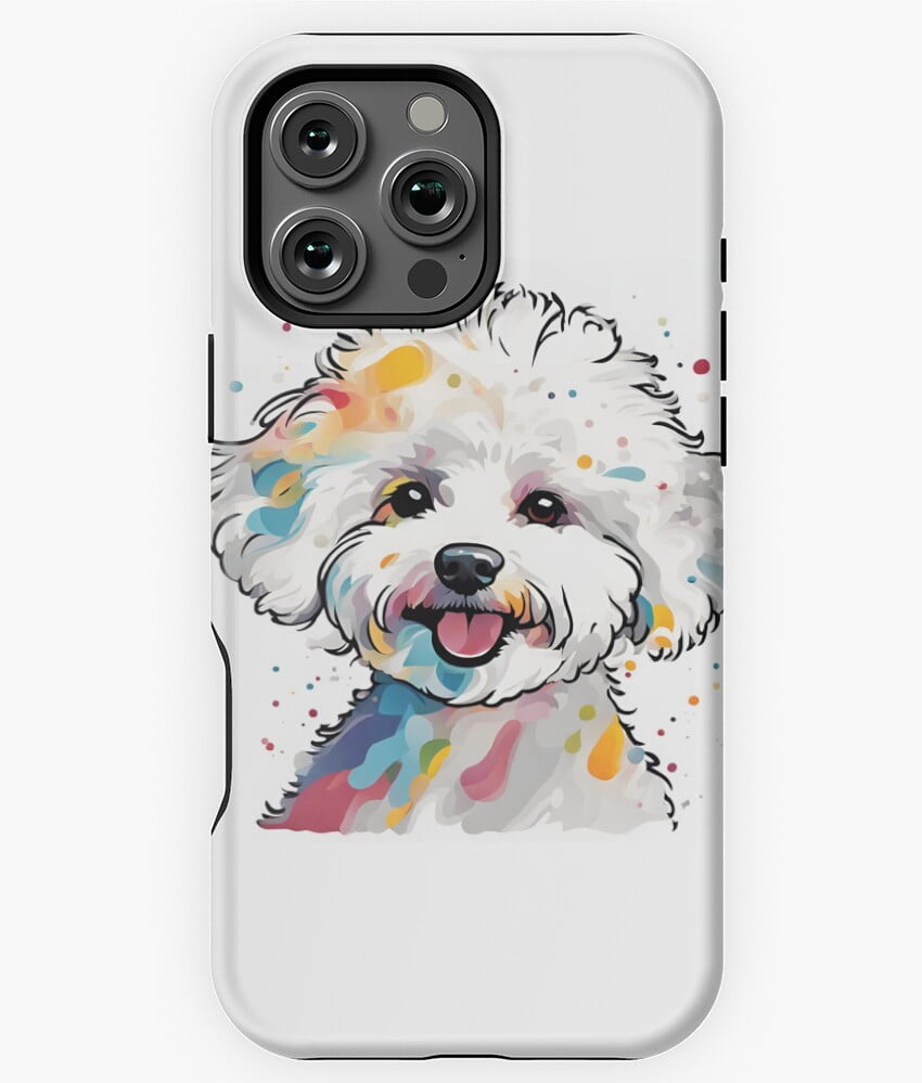 Bichon Poodle Mix Dog Breed Art Phone Case for iPhone 16 15 14 13 12 11 ...