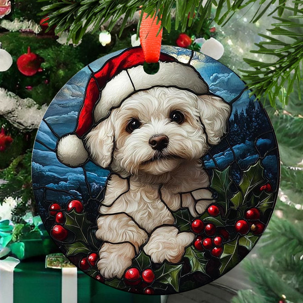 Bichons Frises Dog 7 Ceramic/Acrylic Ornament for Christmas Tree ...