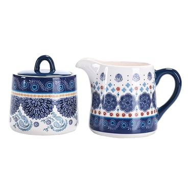 Blue Rose Polish Pottery Royal Vine Sugar Bowl & Creamer Set - Walmart.com
