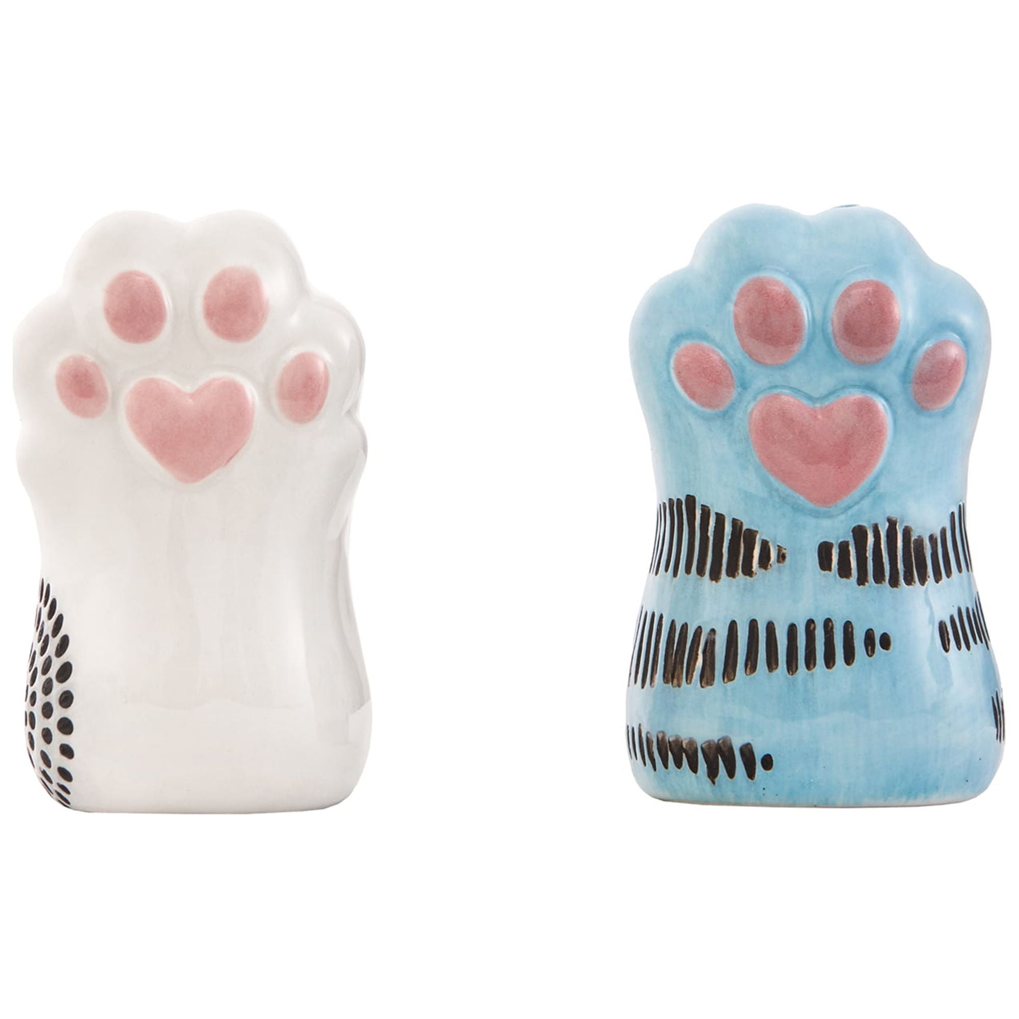 Bico Cartoon Cat Paws Handpainted Stoneware Salt & Pepper Shaker Set ...