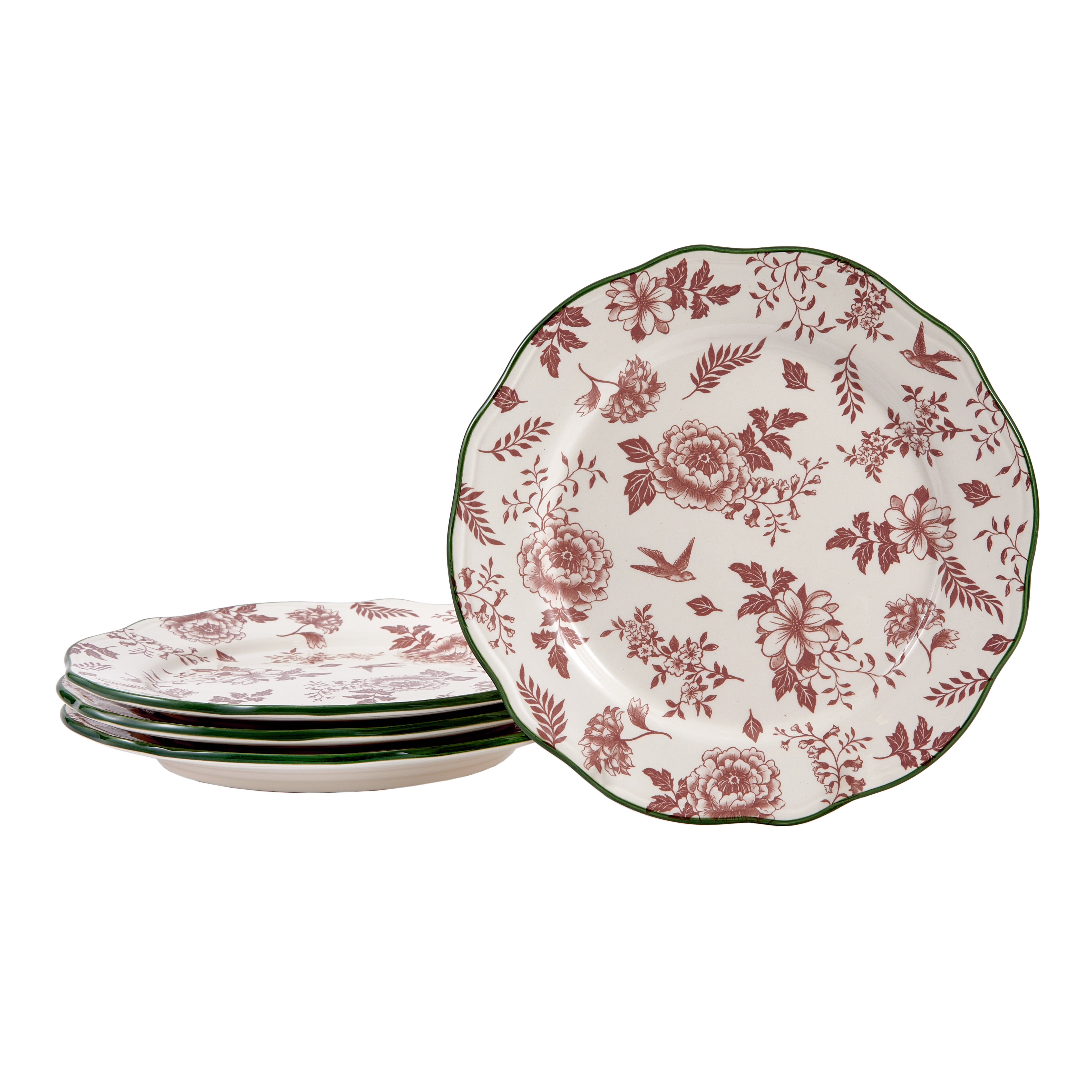 Bico Country Wanderlust Scalloped Salad Plates, 8.75 inch, Set of 4 ...