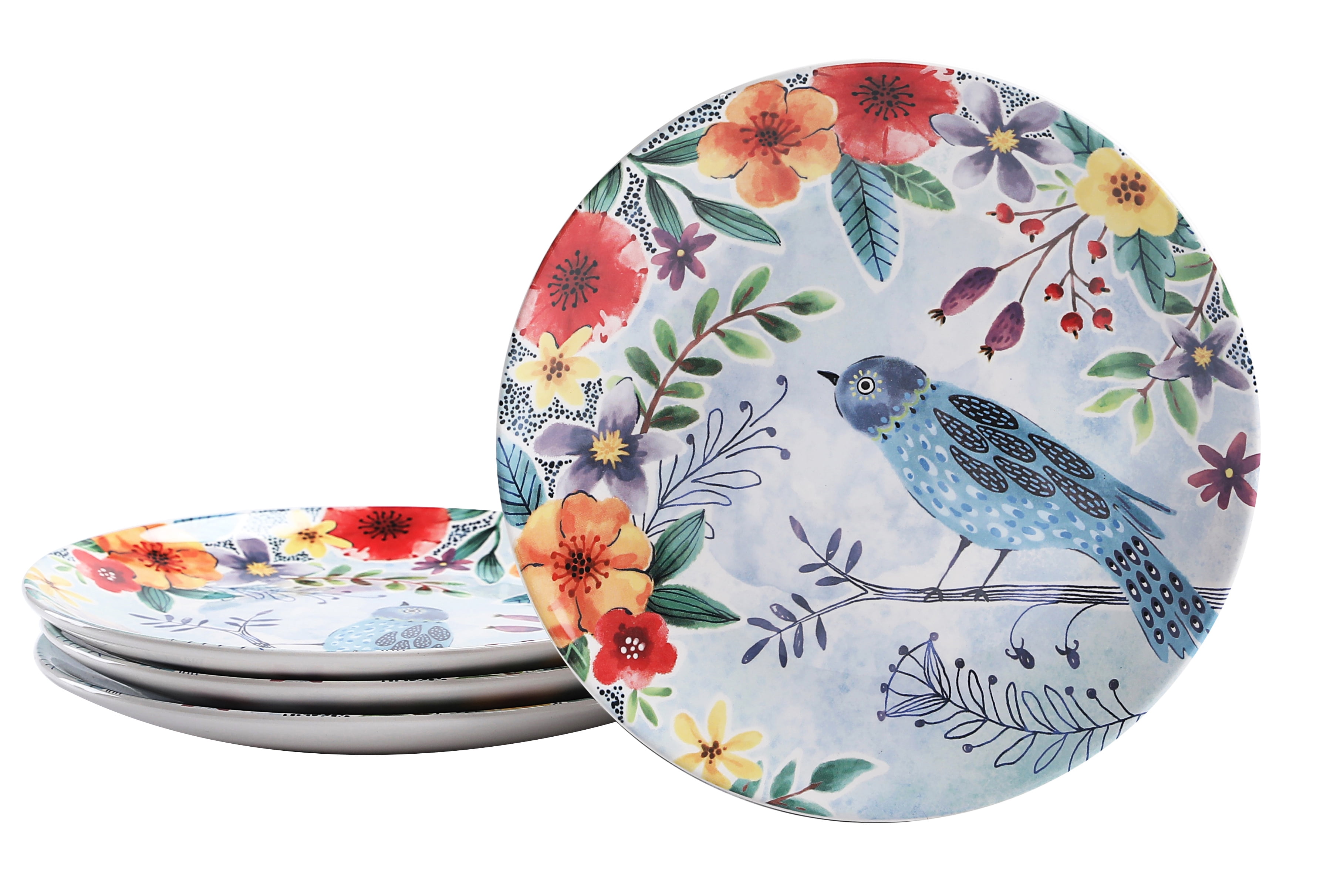 Bico Cyan Canary Ceramic Salad Plates, 8.75 inch, Set of 4, for Salad ...