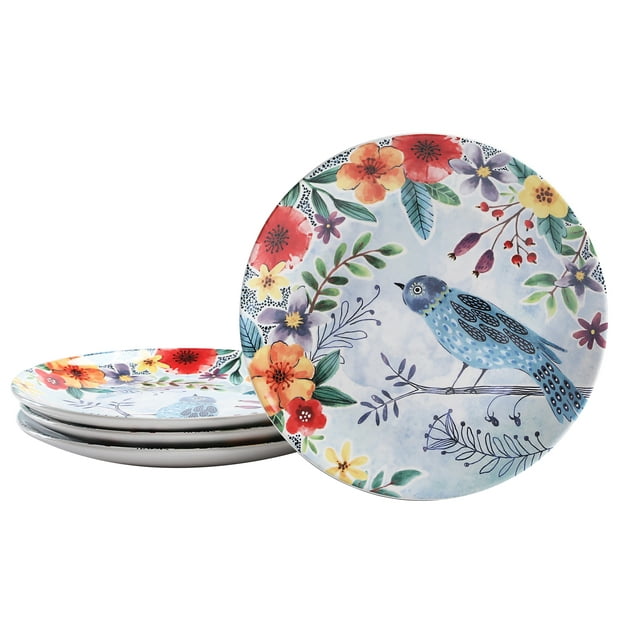 Bico Cyan Canary Ceramic Salad Plates, 8.75 inch, Set of 4, for Salad ...