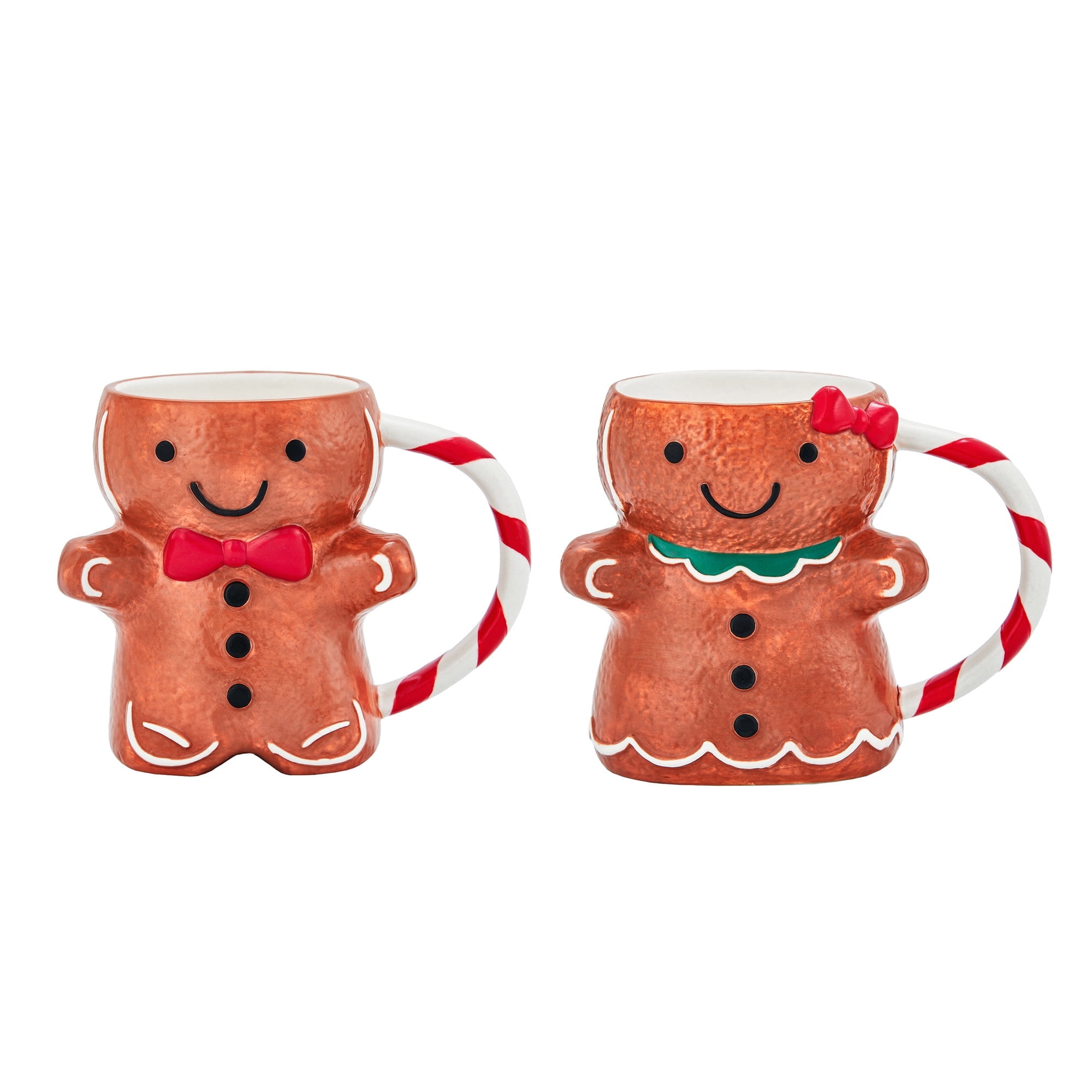 Bico Gingerbread Man Hand Painted Stoneware Mugs Set, for Coffee, Tea ...