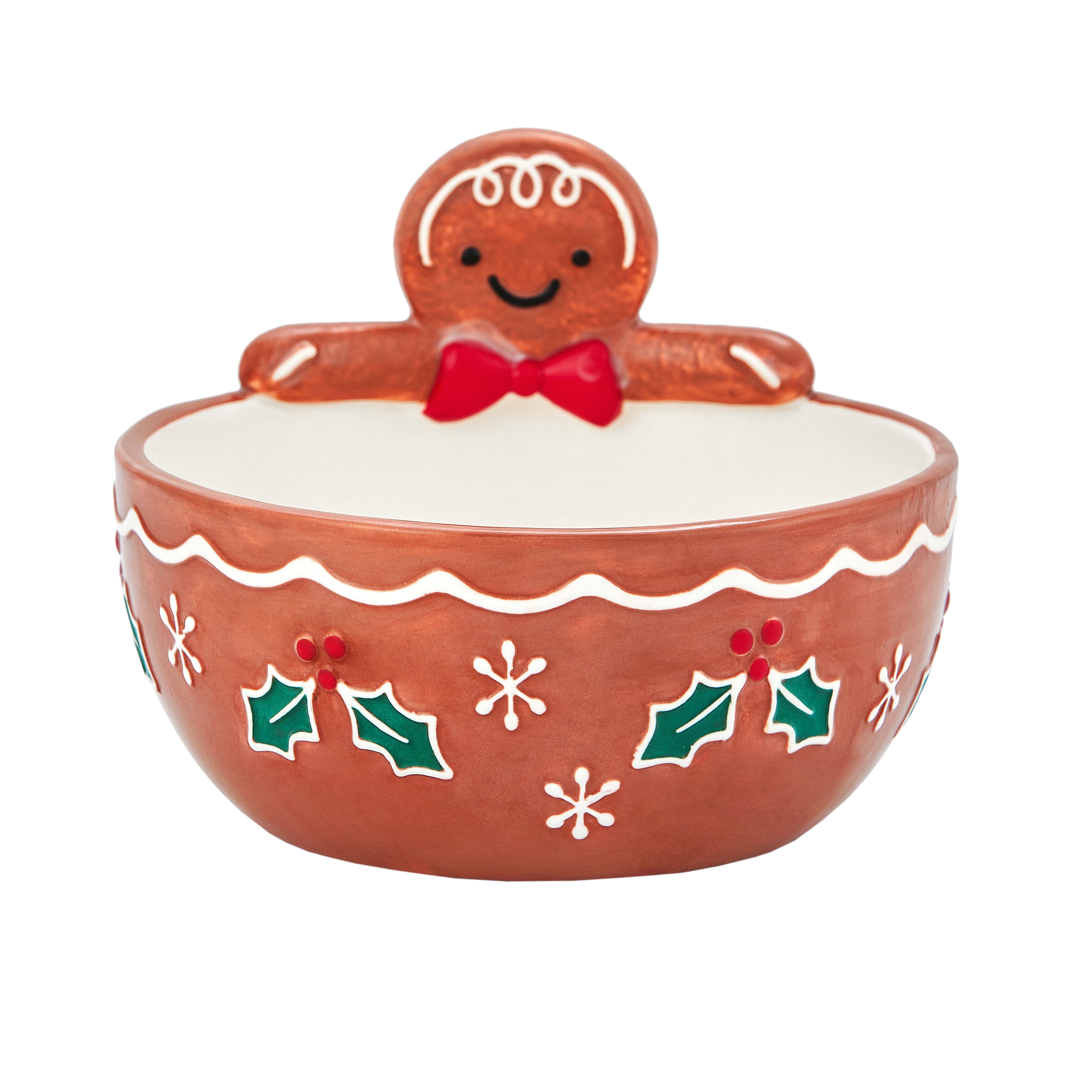 Bico Gingerbread Man Stoneware Hand Painted 17oz Candy Bowl, for treats ...