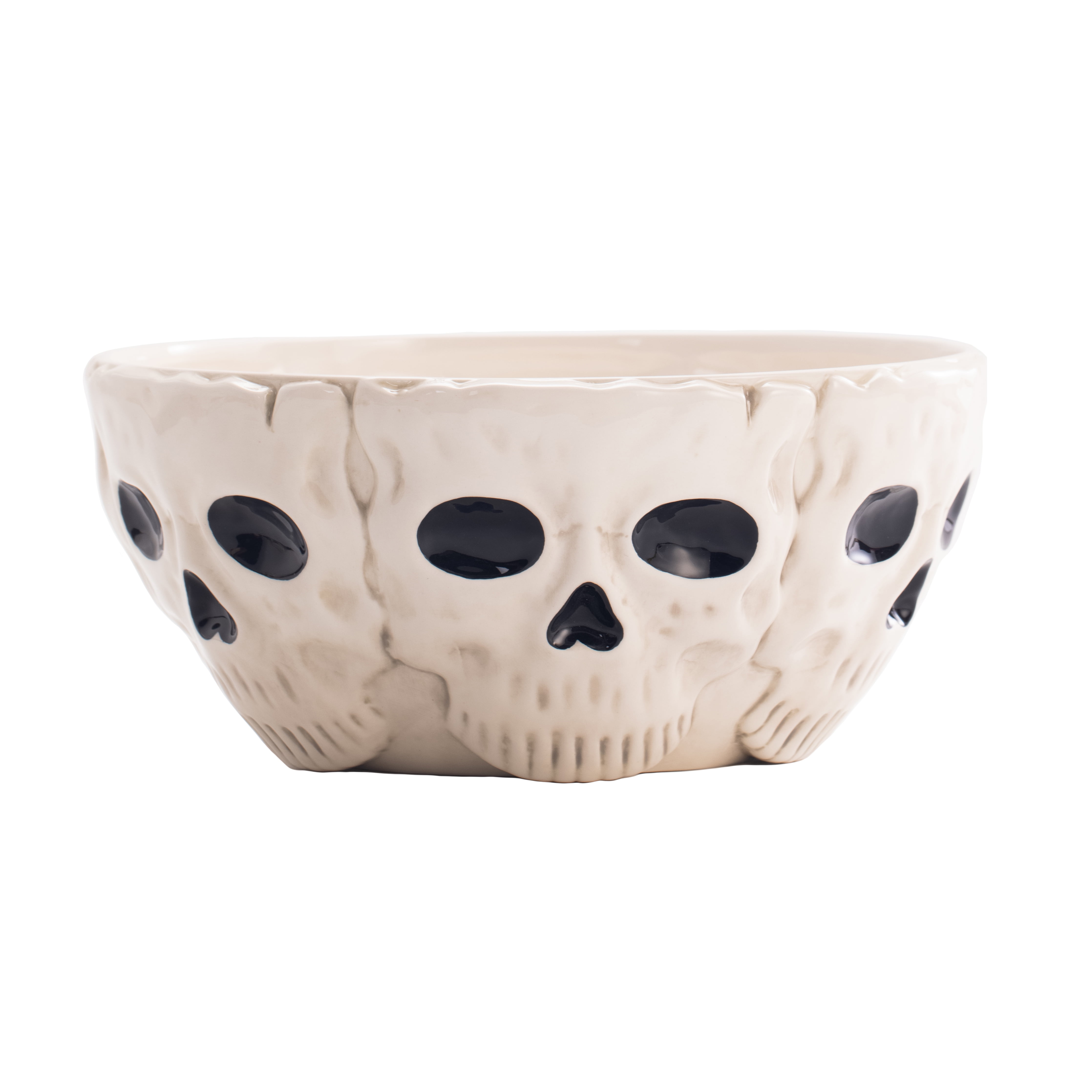 Bico Large 10.4 inch Halloween Skull White Ceramic Serving Bowl ...