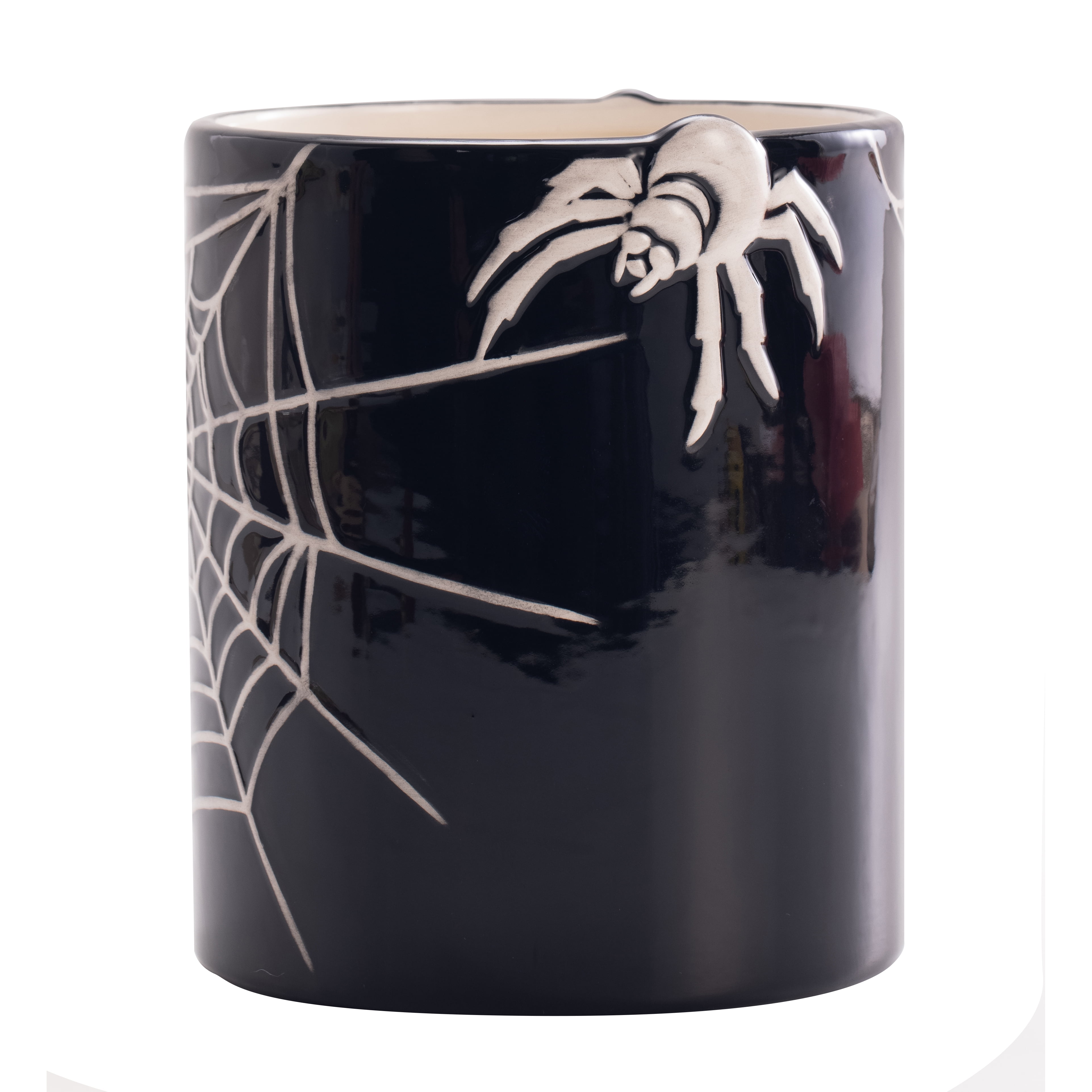 Bico Halloween Spider Web Black Ceramic Utensil Holder, 6.3 x 7.4 inch ...