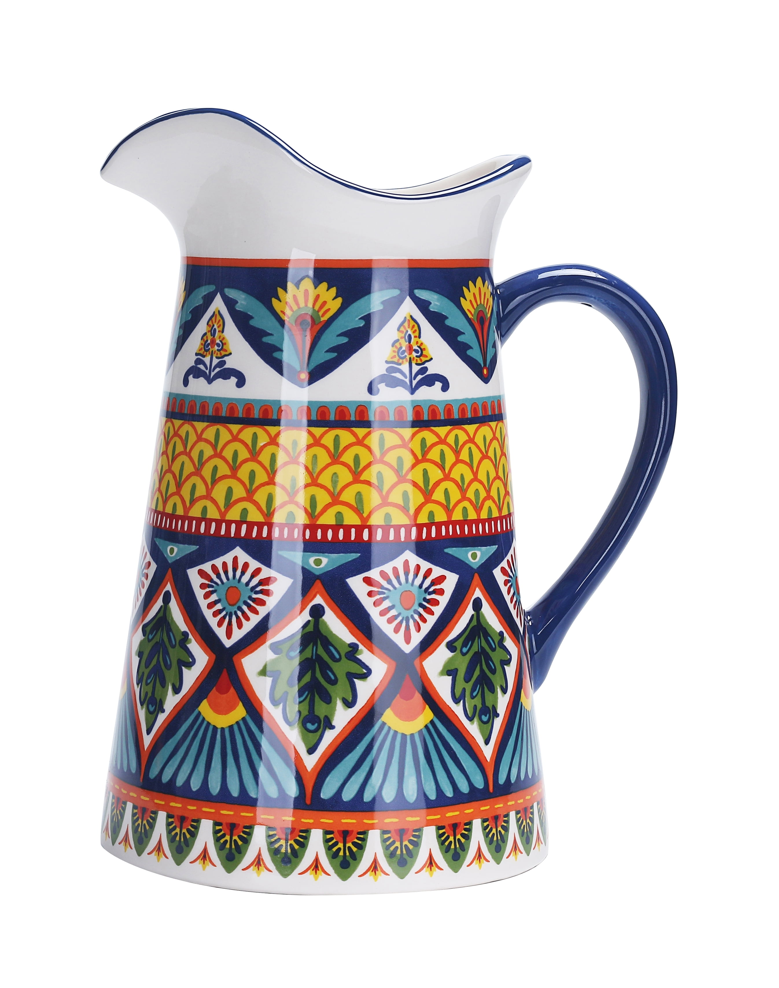Bico Havana Ceramic 2.5 Quarts Pitcher with Handle, Decorative Vase for ...