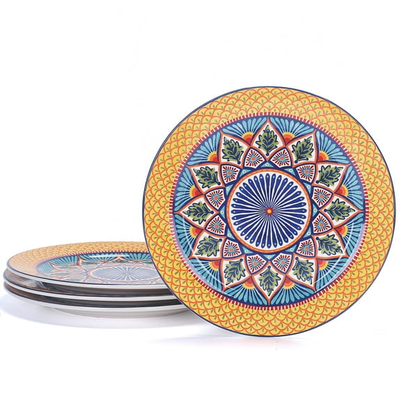 Ceramic Serving Platters Set of 4, 9.6 Inch Curved Oval Deep Salad ...