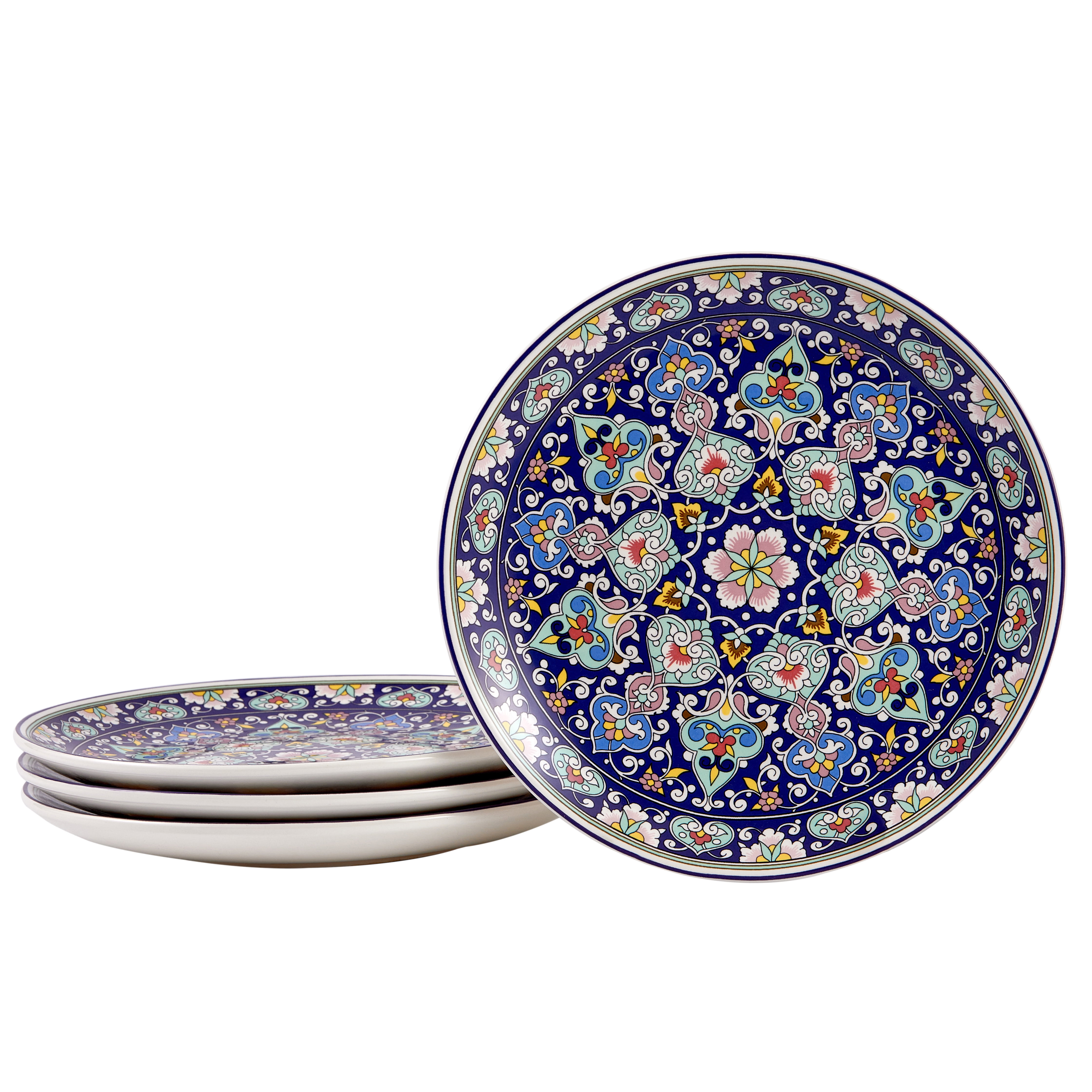 Bico Mandala Kaleidoscope Salad Plates, 8.75 inch, Set of 4, for Salad ...