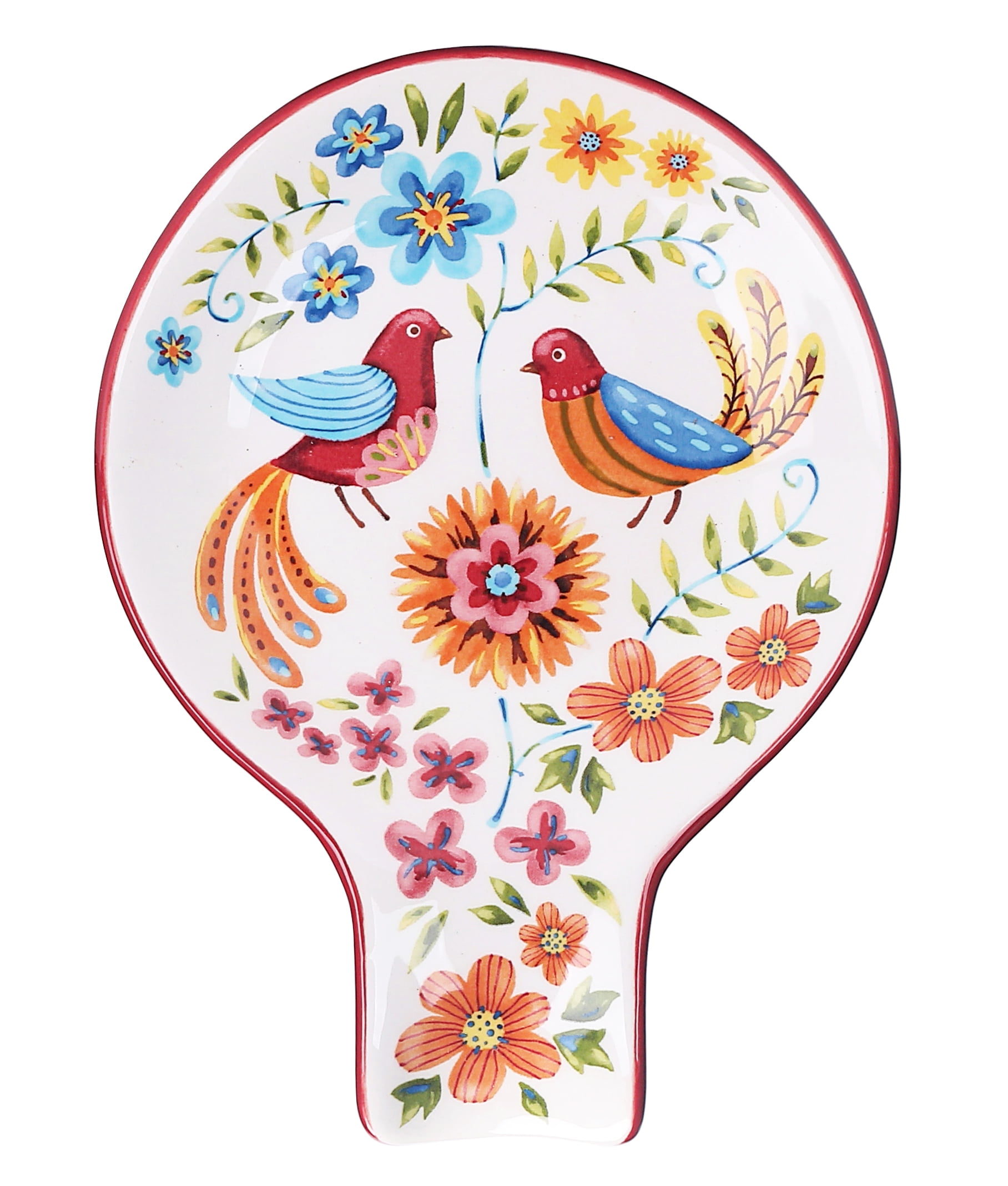 Bico Red Spring Bird Ceramic Spoon Rest, House Warming Gift, Dishwasher ...