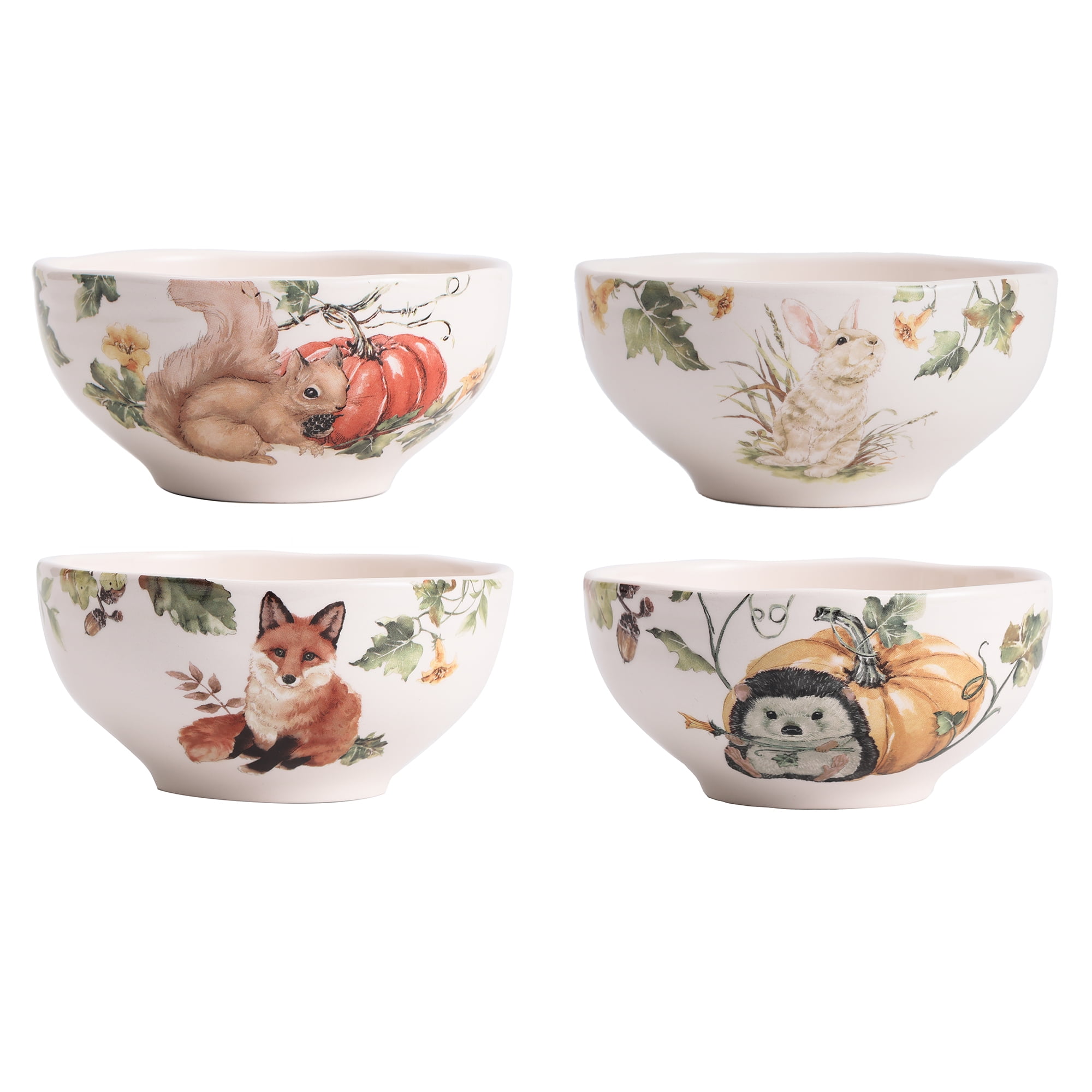 Bico International Woodland Critters Ceramic Bowls Dishwasher Safe 24 ...