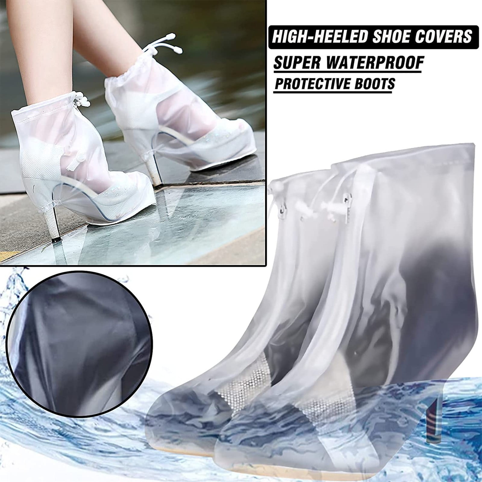Bicoasu 2024 Clearance Slingback Rainy Day Shoe Cover High Heels
