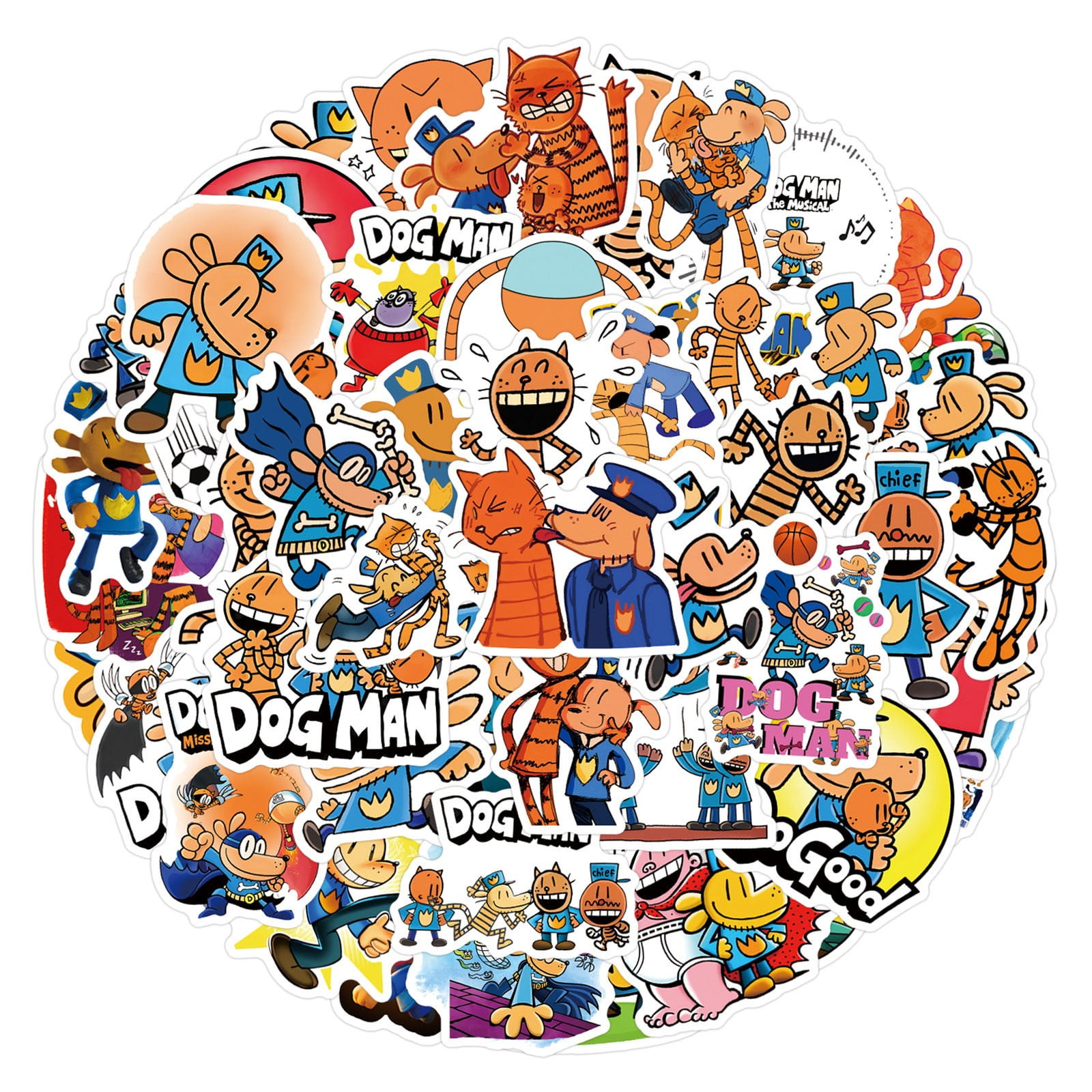 Bicoasu 55PC Dog Man Stickers Pack: Perfect for Adding a Splash of Fun to Scooter, Computer, and ...