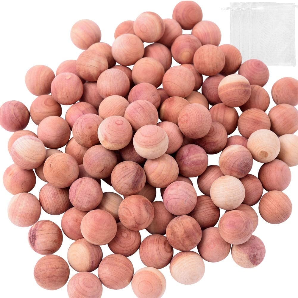 Bicoasu 60Pcs Cedar Balls Clothes Moth Repellant for Clothes Storage ...