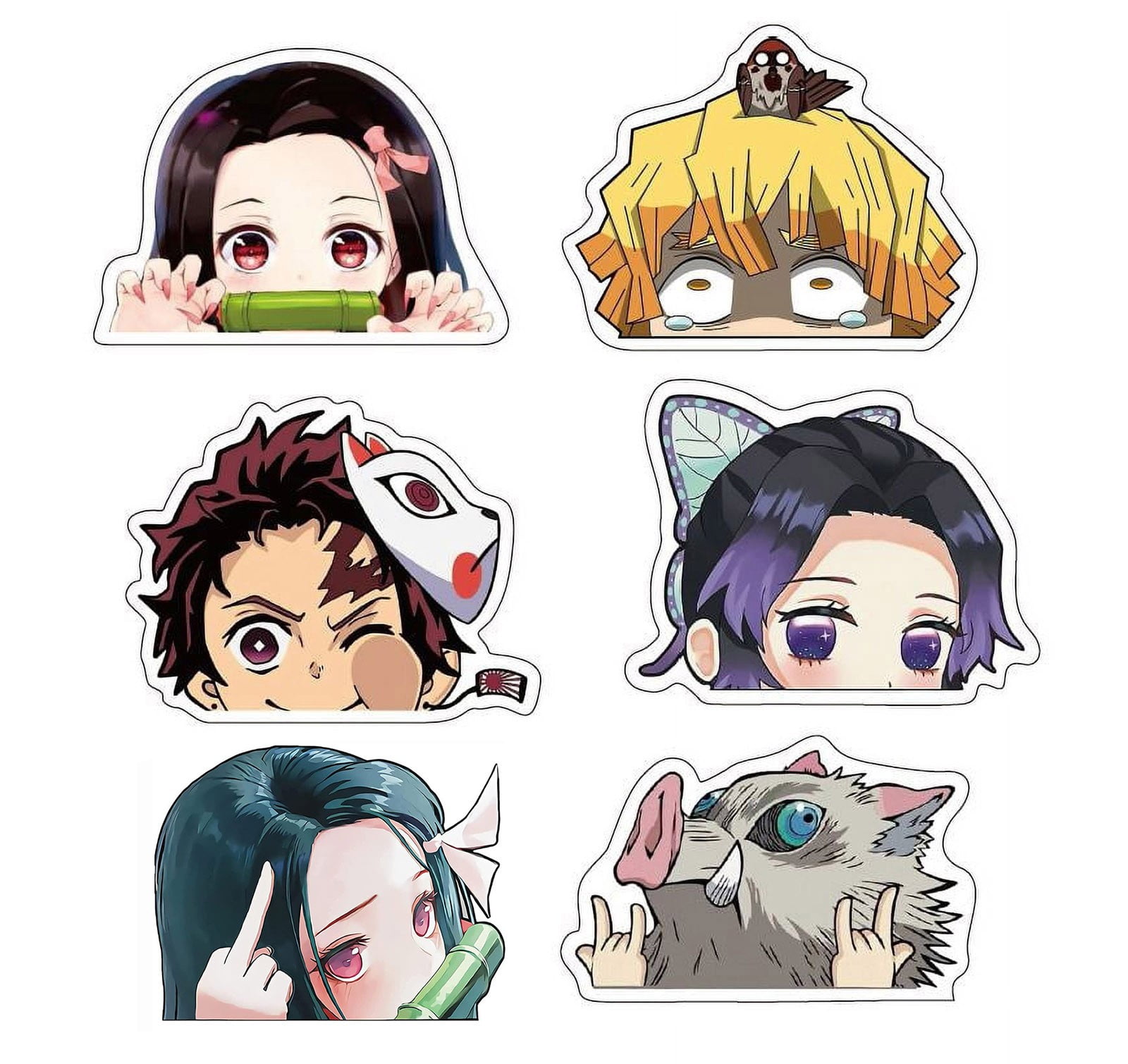 WGOUP Demon Slayer Clearance 6Pcs,Vinyl Anime Car Decal Sticker ...