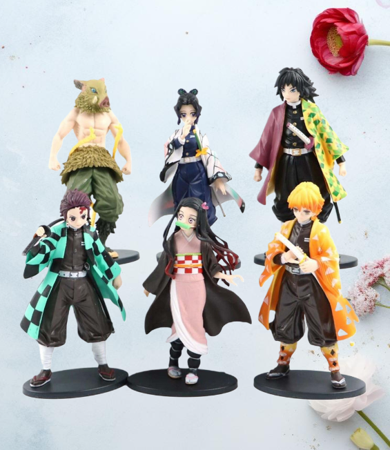 Bicoasu Demon Slayer Everyday Samurai Play Action Figure Set of 6 ...