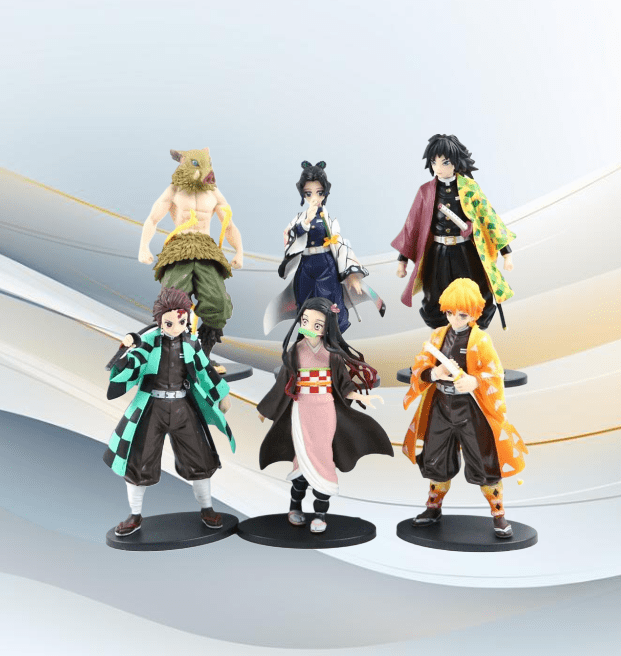 Bicoasu Demon Slayer Luxe Touch Action Figure Set of 6 - Luxurious ...