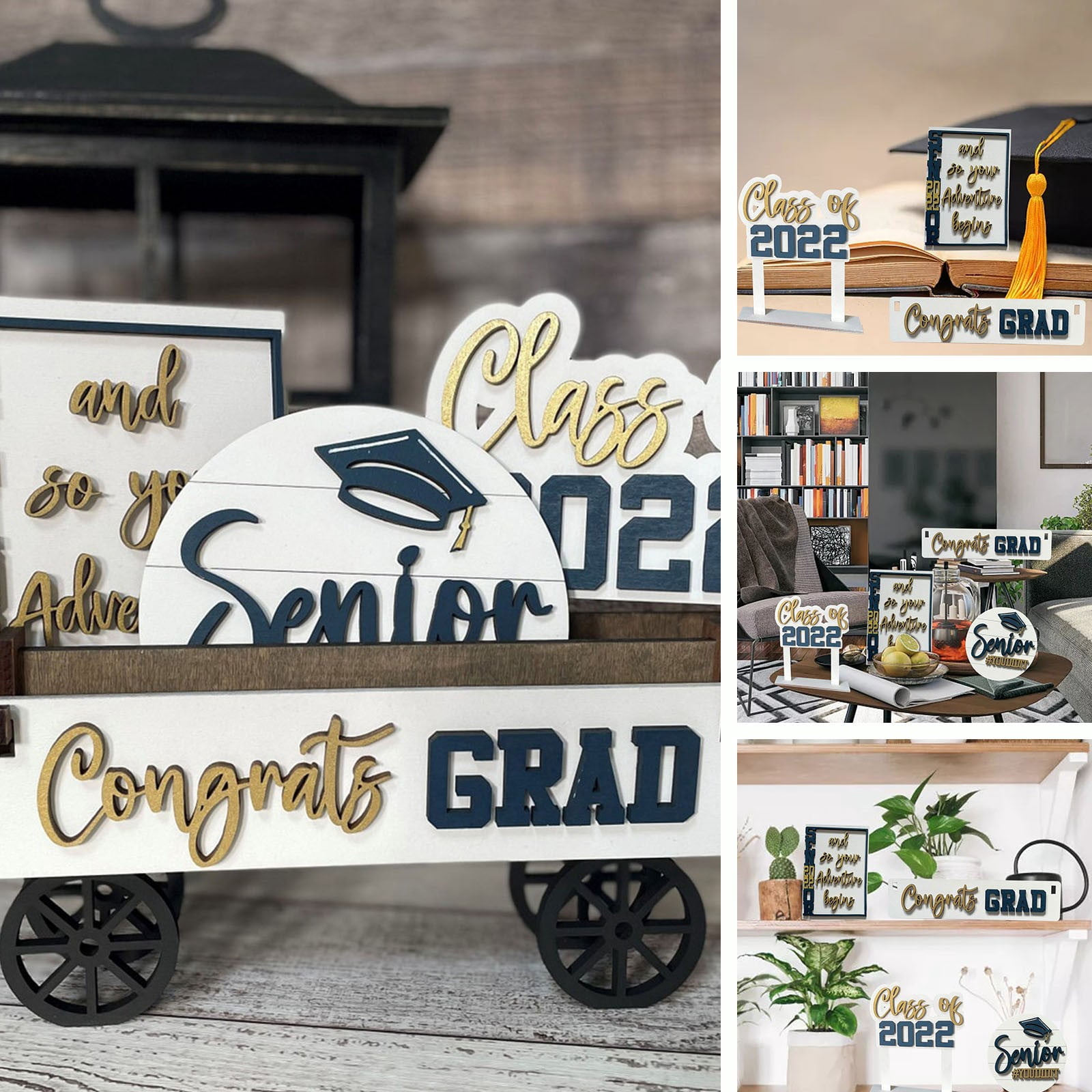 Bicoasu Graduation Decoration,Graduation Tiered Tray Decor Class Off ...