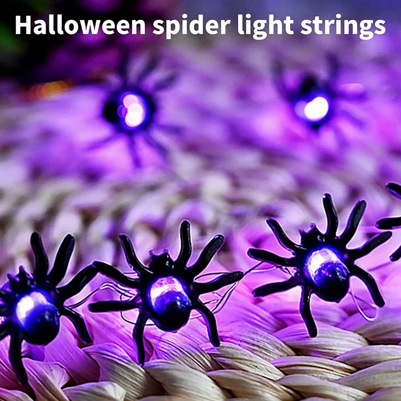Bicoasu Halloween Spider Lights - Spider String Lights For Halloween ...