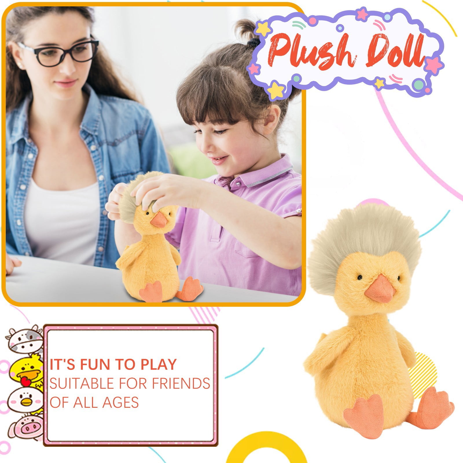 Bicoasu Jellycat Dorit Duckling Stuffed Animal: A 10.24in Adorable ...