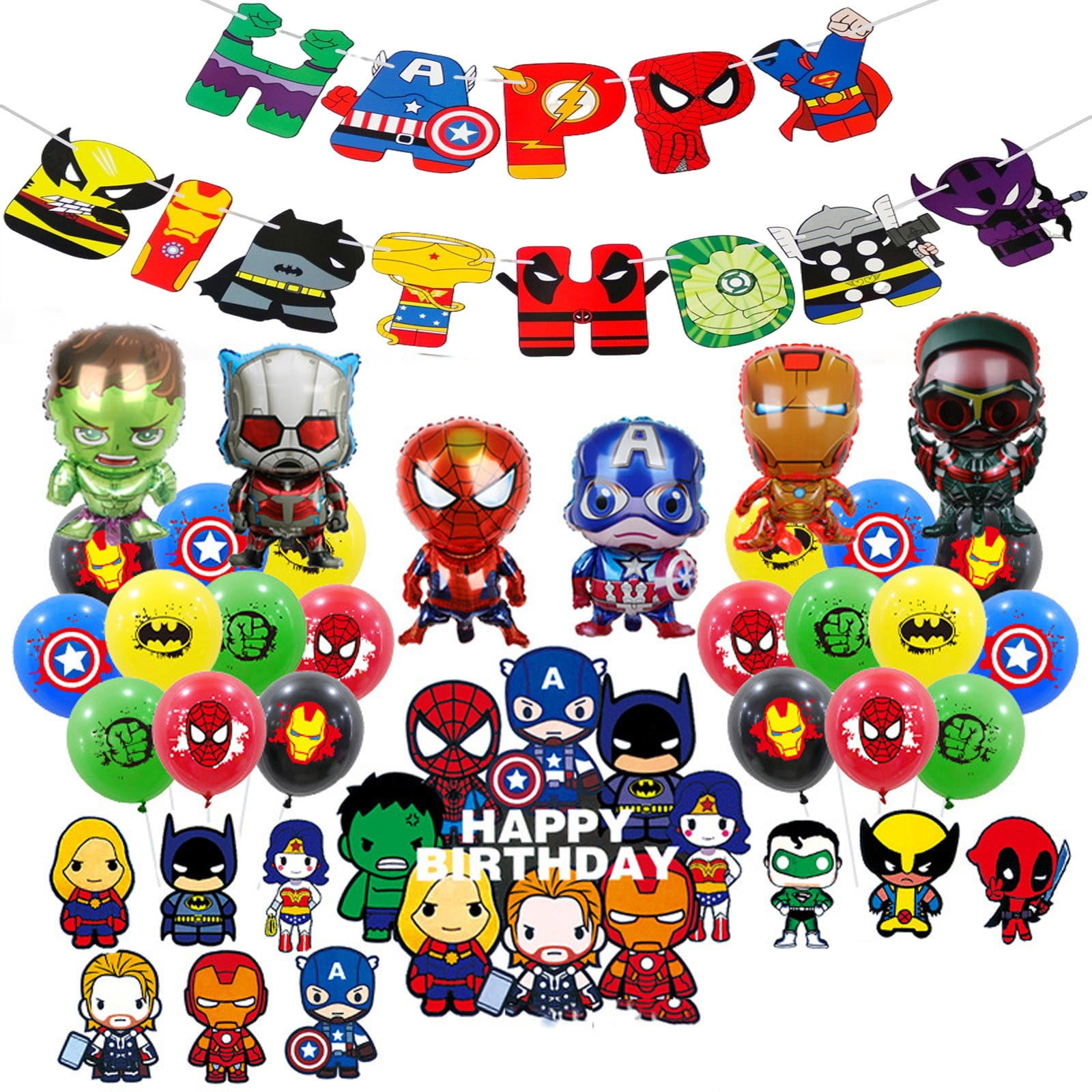 Bicoasu Marvel Legends Series Party Decorations 4Pc Party Supplies ...