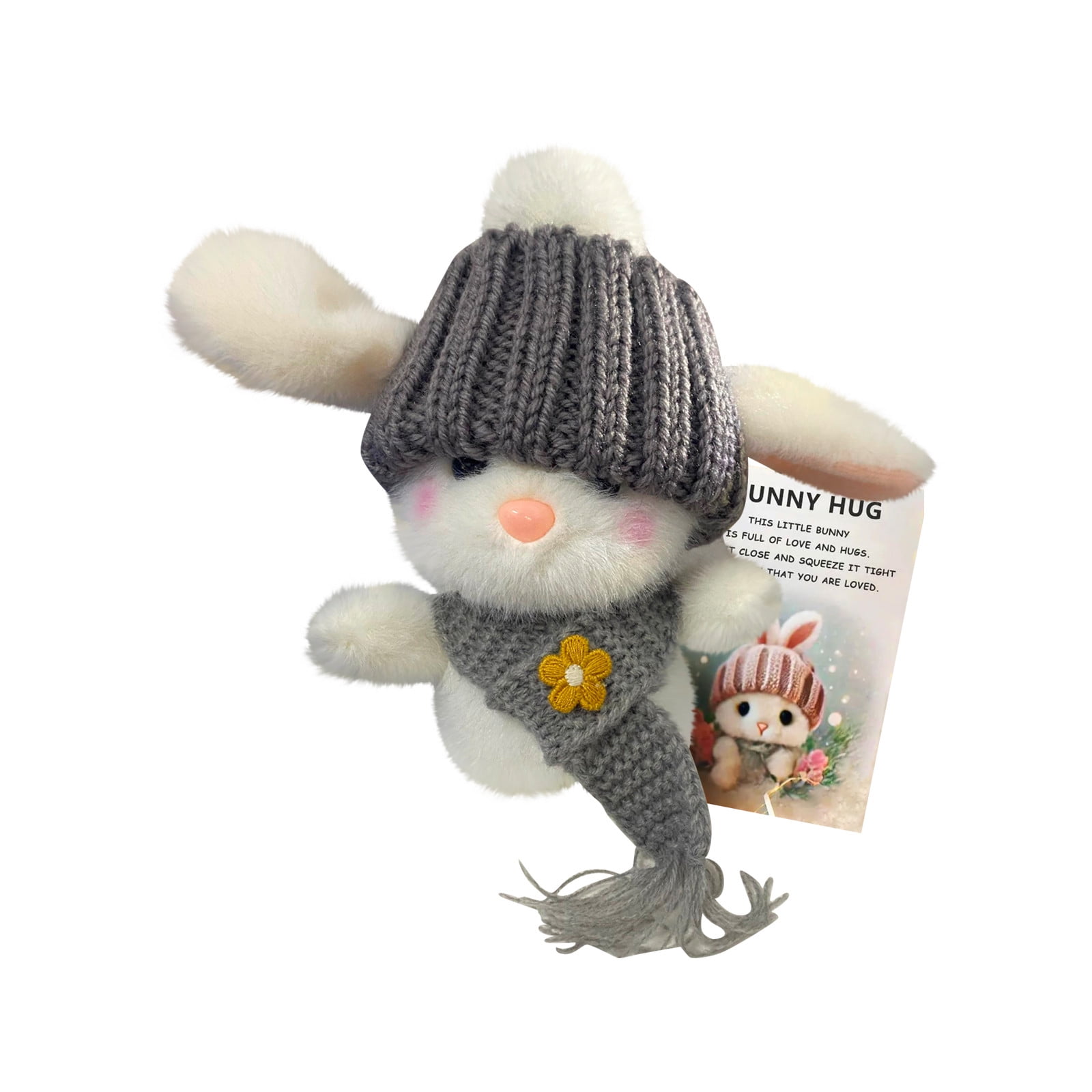 Bicoasu Mini Bunny Hug Gray Cute Easter Gift Plush 2025 Bunny in a Box Hugs Positive Bunny ...
