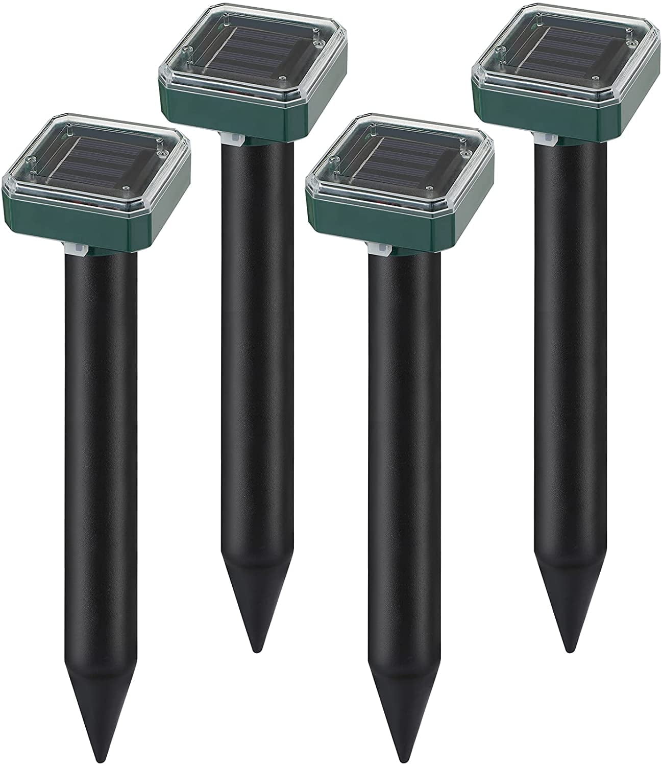 Bicoasu Mole Repellent Solar Powered 4 Pack Sonic Mole Deterrent Spikes ...