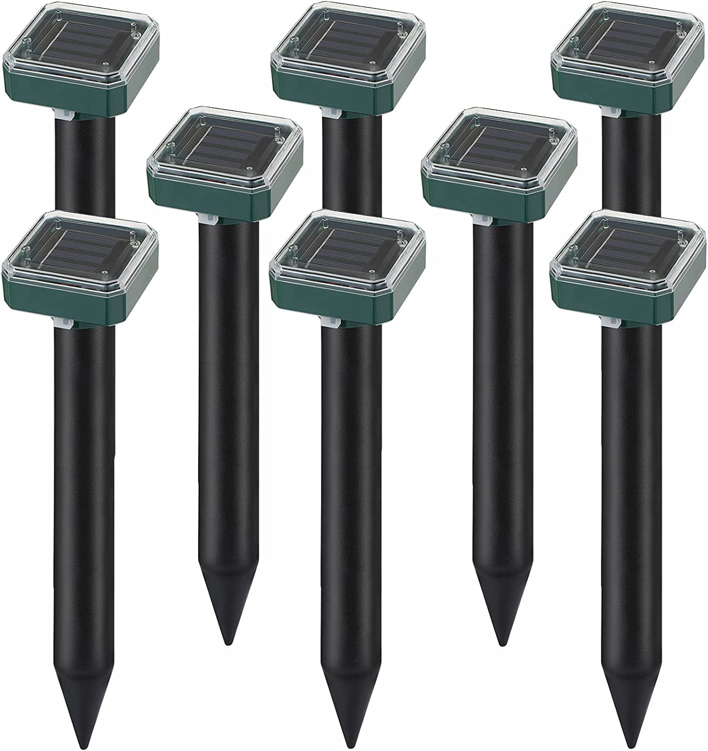 Bicoasu Mole Repellent Solar Powered 8 Pack Sonic Mole Deterrent Spikes ...
