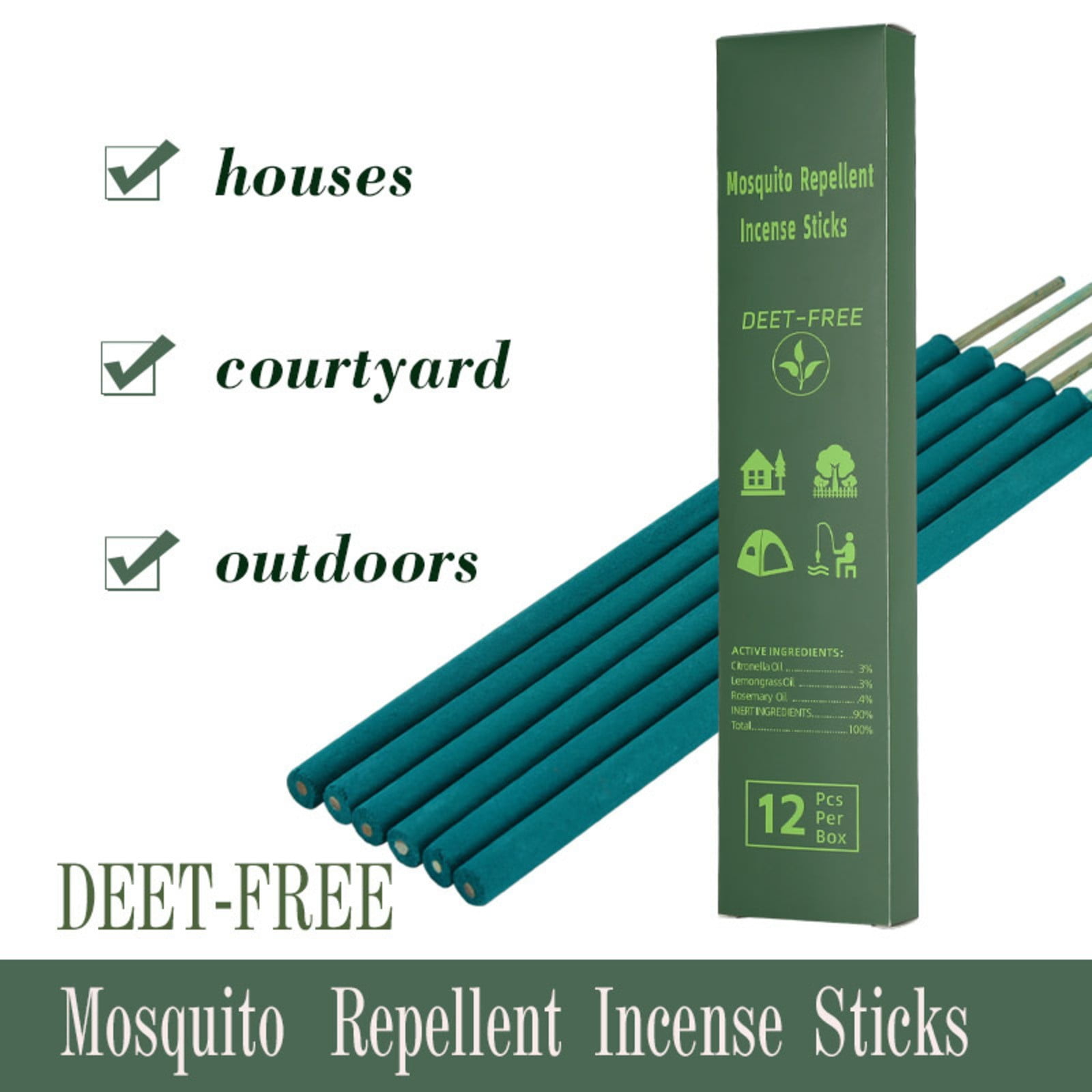 Bicoasu Stick Outdoor Coils Anti-mosquito Long-lasting Citronella Stick ...