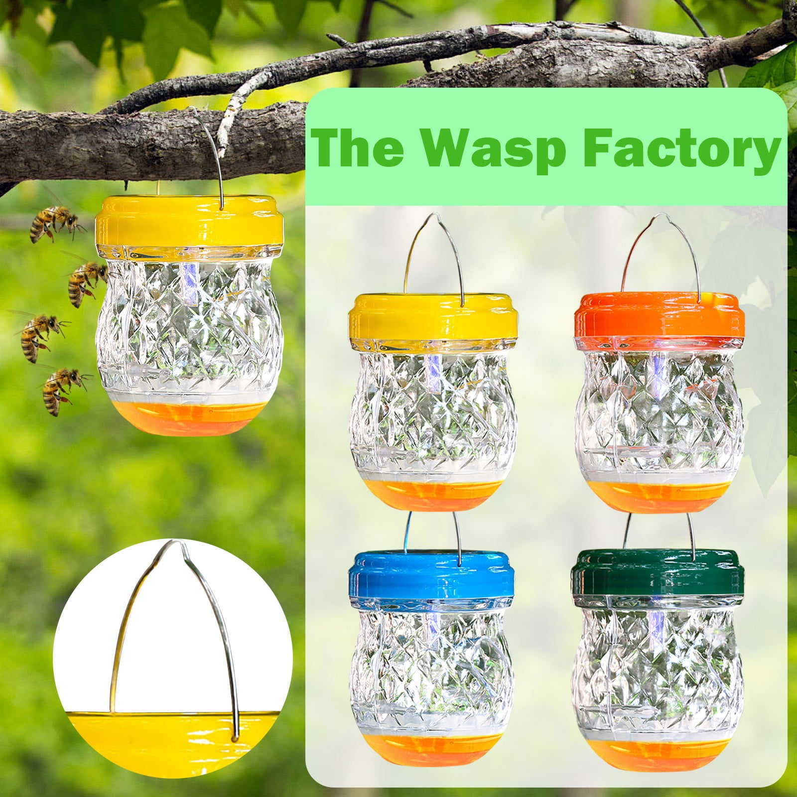Bicoasu Wasp Trap Bee Traps for Outside Garden Bee & Killer for Home ...