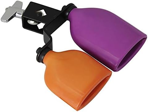 Bicolor Cowbell for Drum Set High and Low Tones Double Mounted Bell Kit ...