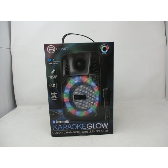 Biconic Bluetooth Karaoke Glow Color Changing Wireless Speaker ...