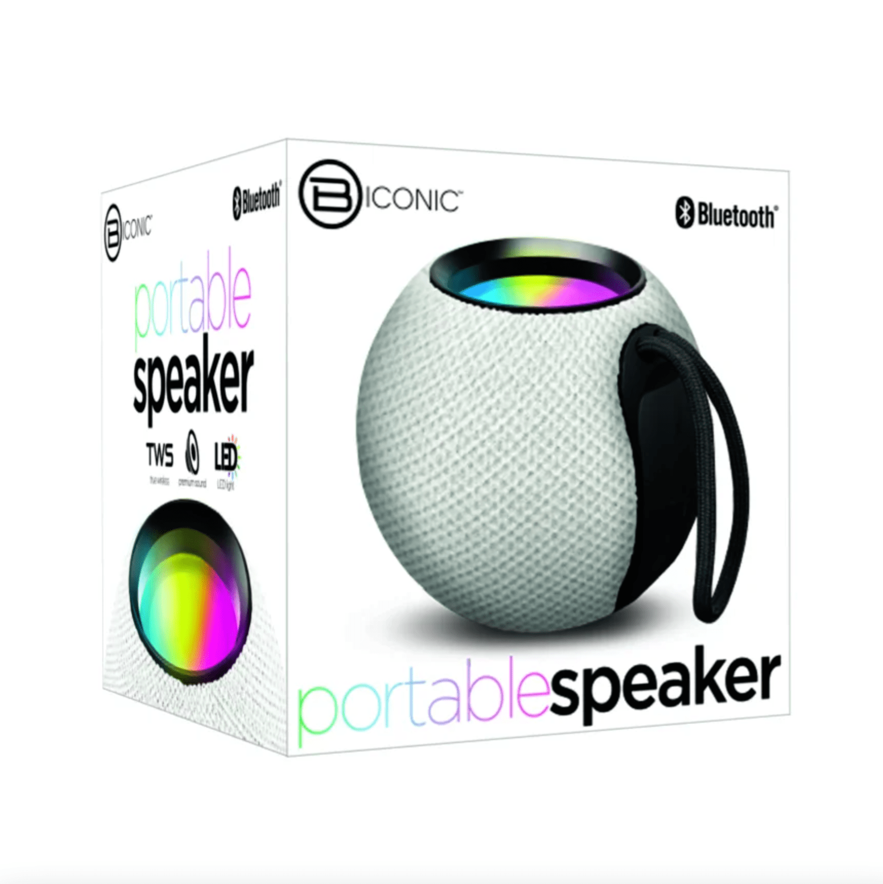 Biconic Bluetooth Fabric Round Speaker, Portable, Small, Wireless, Work ...