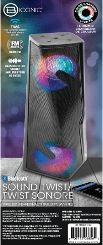 Biconic Sound Twist Wireless Speaker Bass Boosting Sound 2 x 4 inch ...