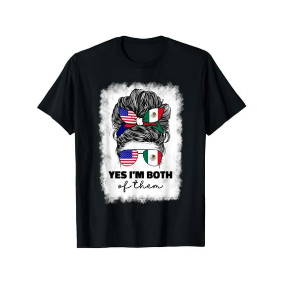 Bicultural Pride Women's Tee - Mexican & American Flag Design - 100% ...