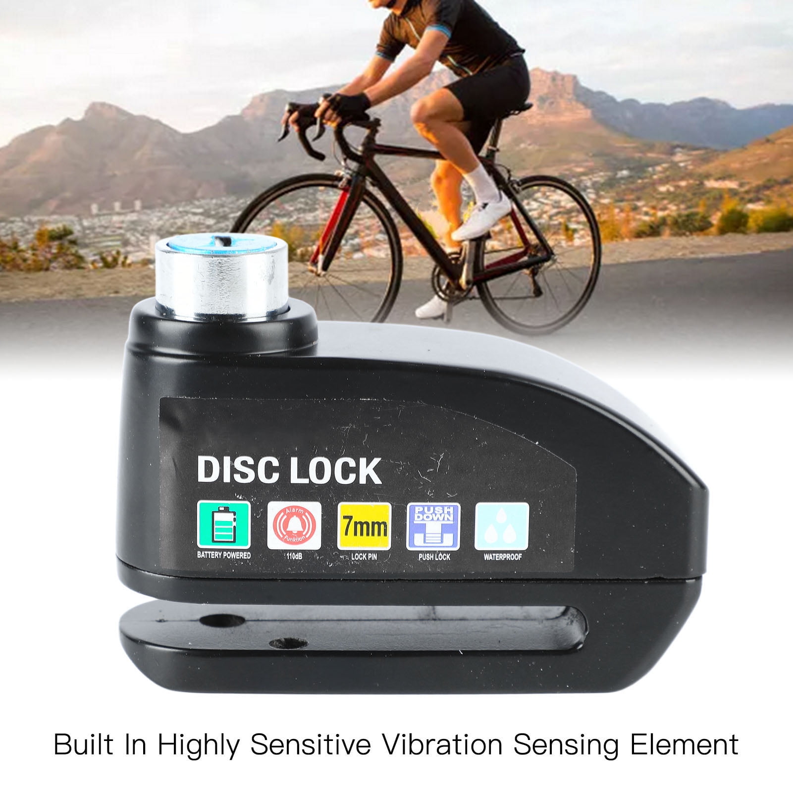Bicycle Alarm Disc Lock Security Alarm Disc Brake Lock Riding Equipment ...