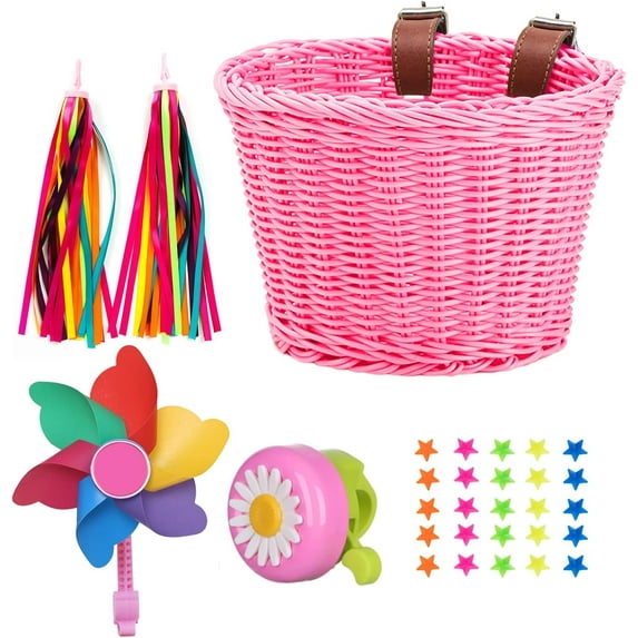 Bicycle Basket for Girls, Adjustable Front Handlebar Bike Basket with ...