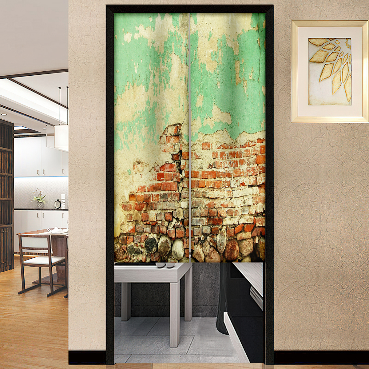 Bicycle Bricks Wall Door Curtain Japanese Style Izakaya Short Noren ...