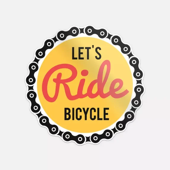 Bicycle Club Badge Let'S Ride Bicycle Sticker Phone Decal Water Bottle ...