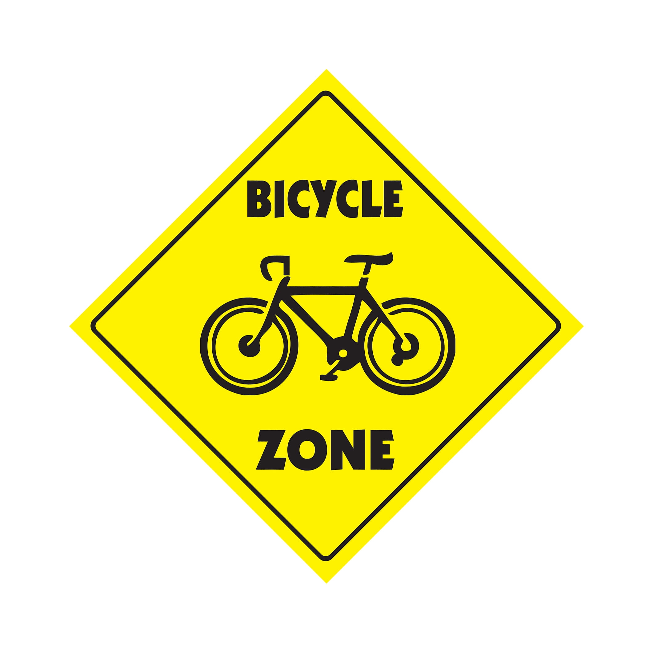 Bicycle Crossing Sign Zone Xing | Indoor/Outdoor | 20" Tall bike ride ...