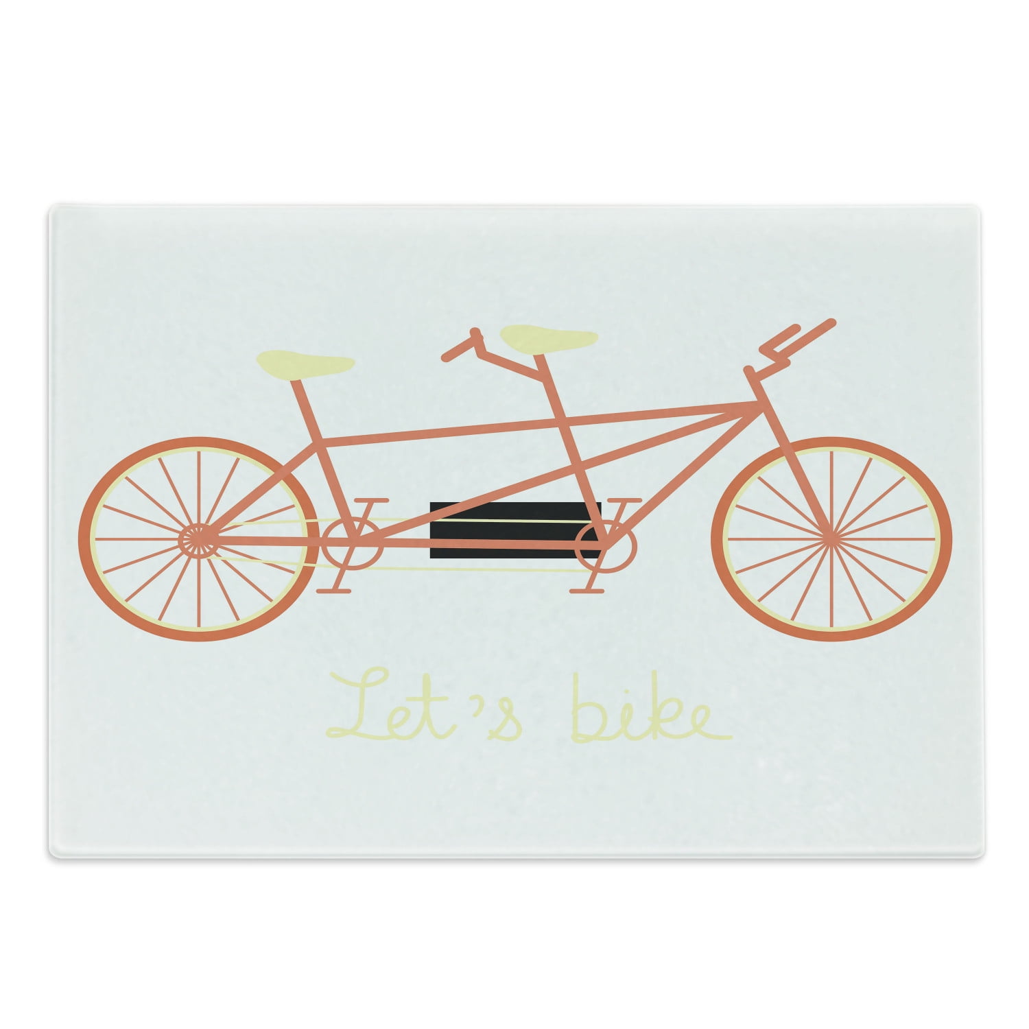 Bicycle Cutting Board, Lets Bike Hand Lettering Words and Retro Vehicle ...