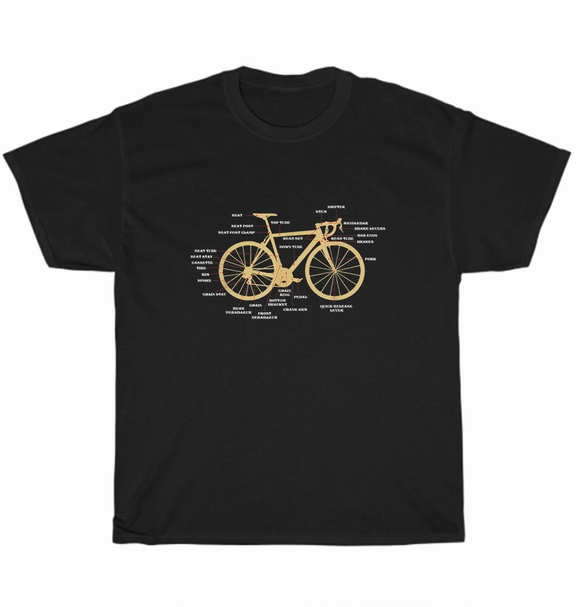 Bicycle Cycling Anatomy Road Bike Parts Funny Cyclist Diagram Unisex T ...