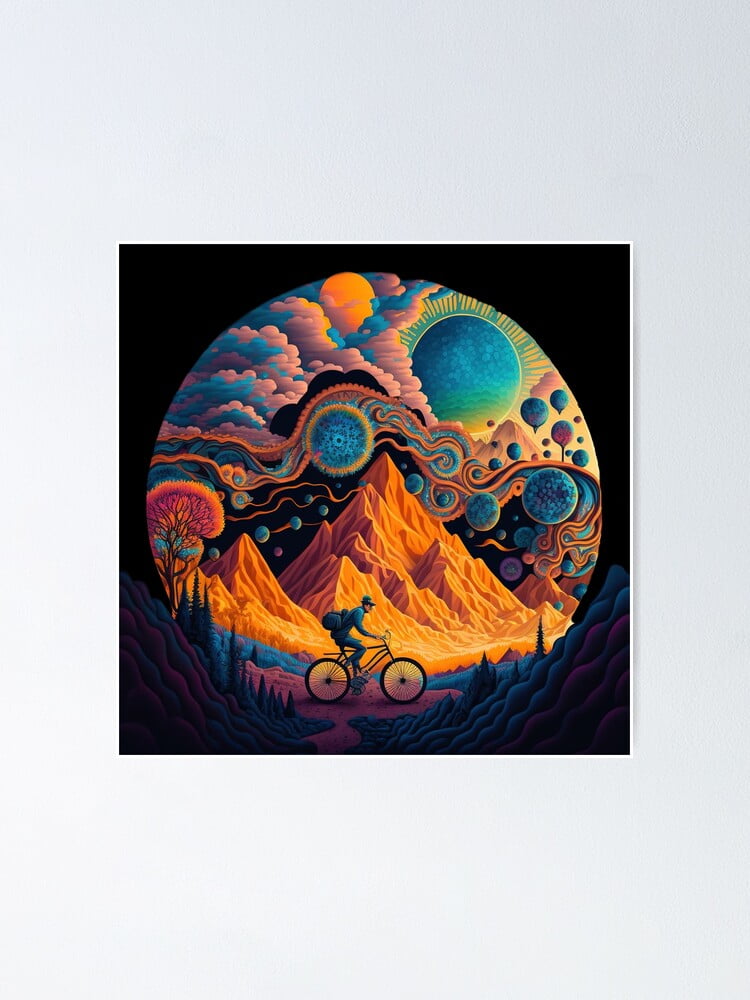 Bicycle Day 1943 | Bubble Psychedelic Art Fashion Art Decor Frame - Walmart.com