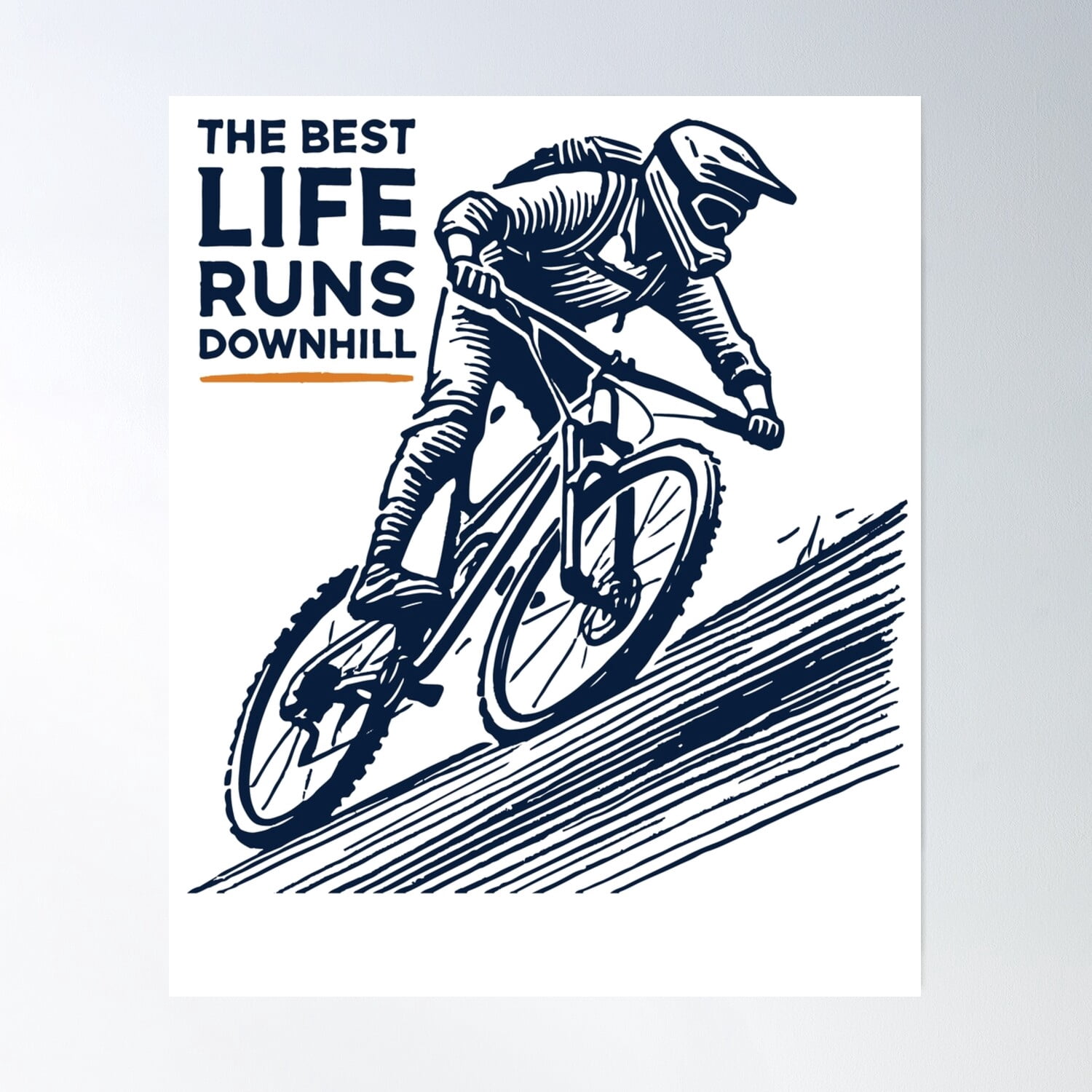 Bicycle Exit Retro The Best Life Runs Downhill Poster Wall Art, Modern ...