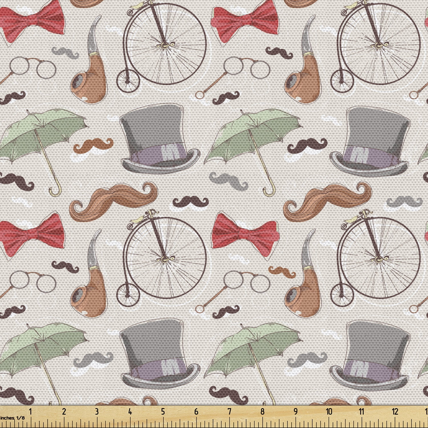 Ambesonne Bicycle Fabric by the Yard Upholstery, 40s High Wheels, 5 ...